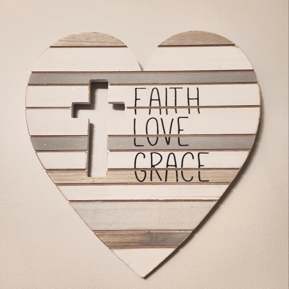 Hobby Lobby | Art | Hobby Lobby Faith Love Grace Heart Shaped Wooden ...